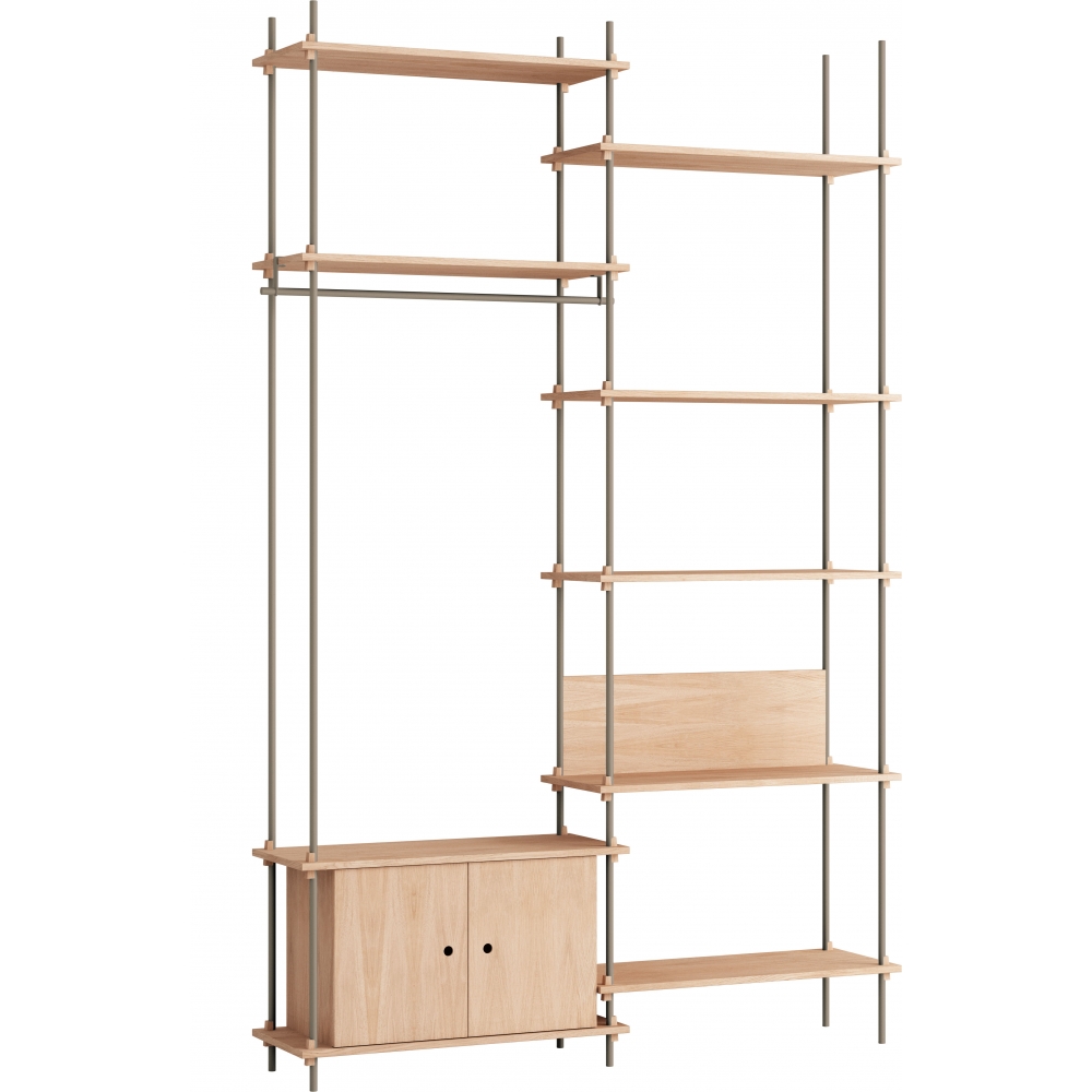 Moebe - Shelving System s.255.2.G Regal, Doppelt Eiche/Warmes Grau ...